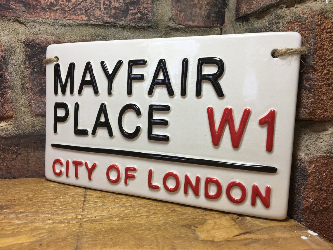MAYFAIR Place-city of London-london Street Sign-london - Etsy