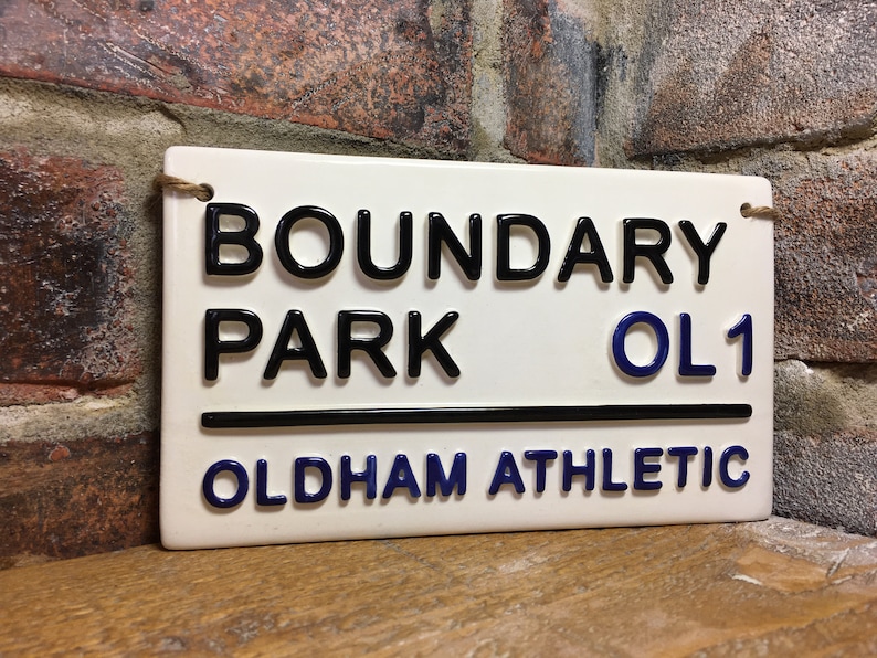 OLDHAM ATHLETIC-Boundary Park-Football Wall Sign-Football | Etsy
