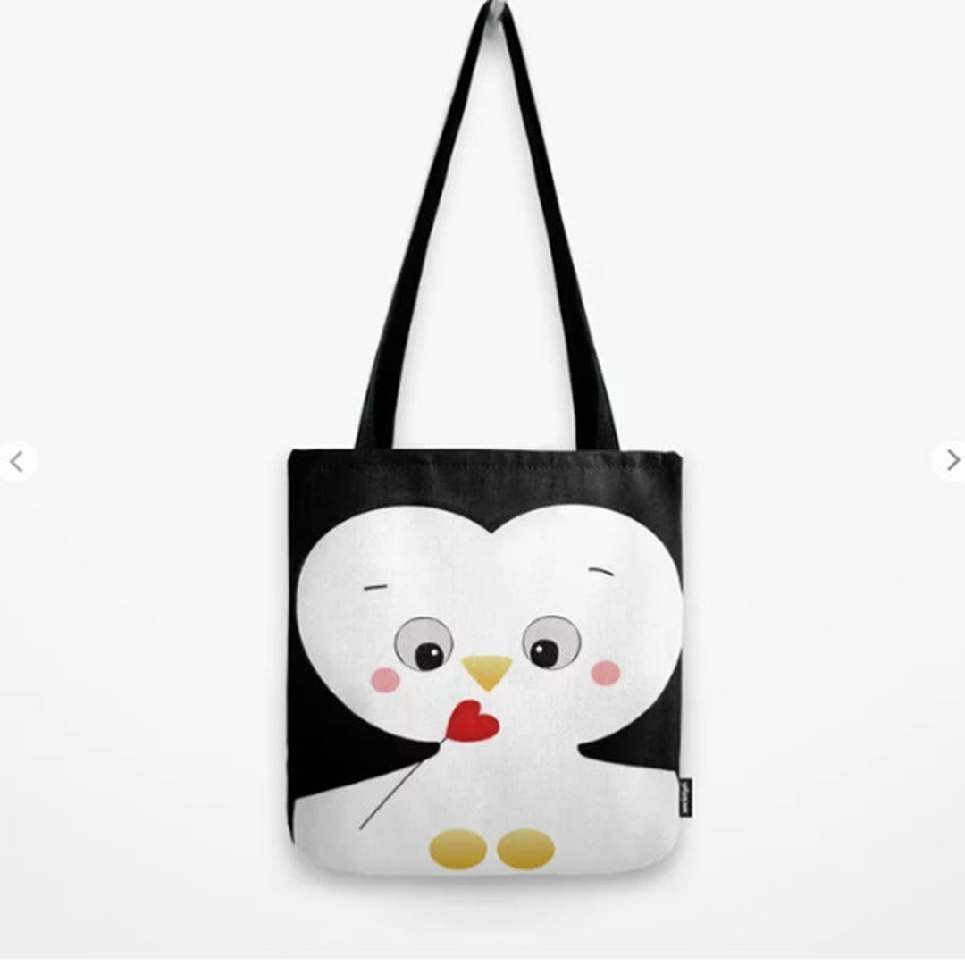 Penguin Tote Bag or Duffle Bag Custom Canvas School Gift for Her ...