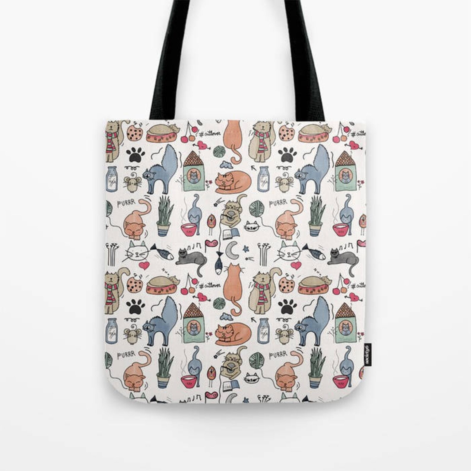 Cats Pattern Tote Bag Personalized 13x13 16x16 18x18 Pets - Etsy