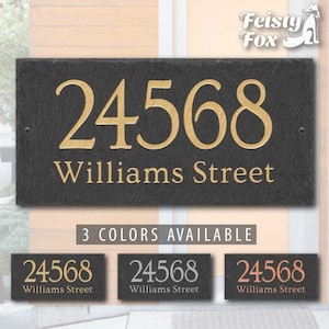 The Lianne Address Plaque Personalized Etched Wall Slate Sign - Etsy
