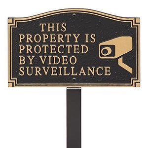 Video Camera Surveillance Yard Sign Security Warning Lawn Plaque - Etsy