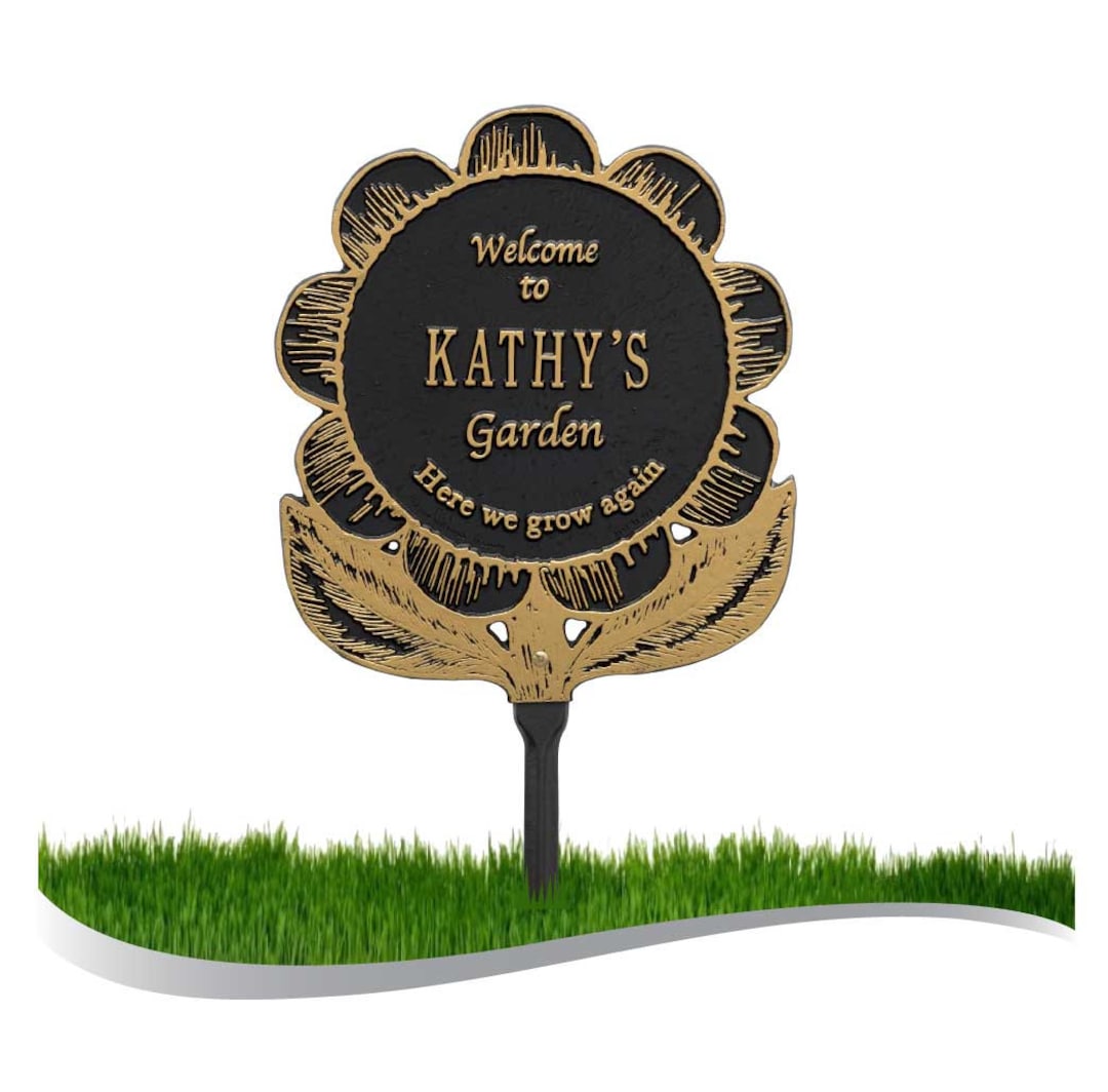 Personalized Cast Metal Yard Plaque - the Garden Flower Lawn Sign. 4 ...