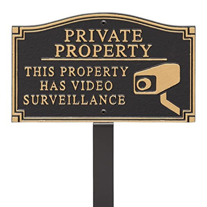 Video Camera Surveillance Private Property Yard Sign Security Warning ...
