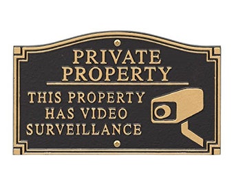 Video Camera Surveillance Private Property Yard Sign Security Warning ...
