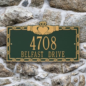 Claddagh Address Irish Address Plaque. Display Your Address and Street ...