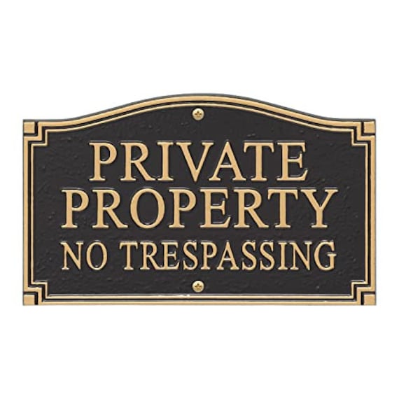 Private Property Sign No Trespassing Wall Plaque - Etsy