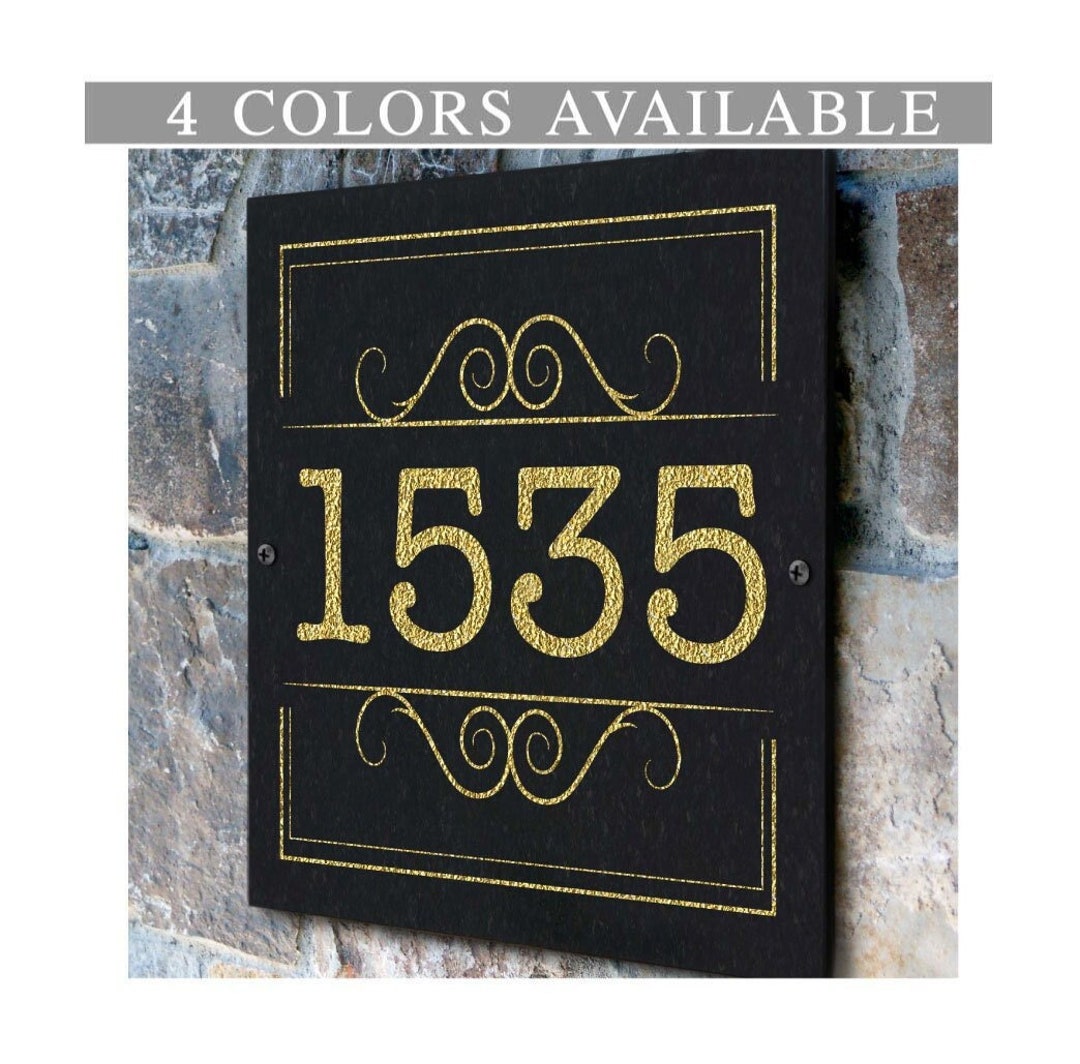 Engraved Stone Address Plaque – Black Granite Number Sign - Etsy