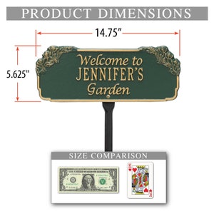 Personalized Cast Metal Yard Plaque - the Garden Welcome Lawn Sign ...