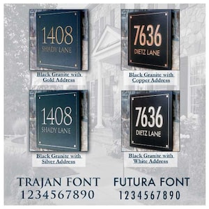 Stone Address Plaque With Engraved Numbers. Address Sign Made From ...