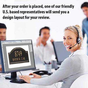 Personalized Metal Address Plaque. With Elaborate Raised Border and ...