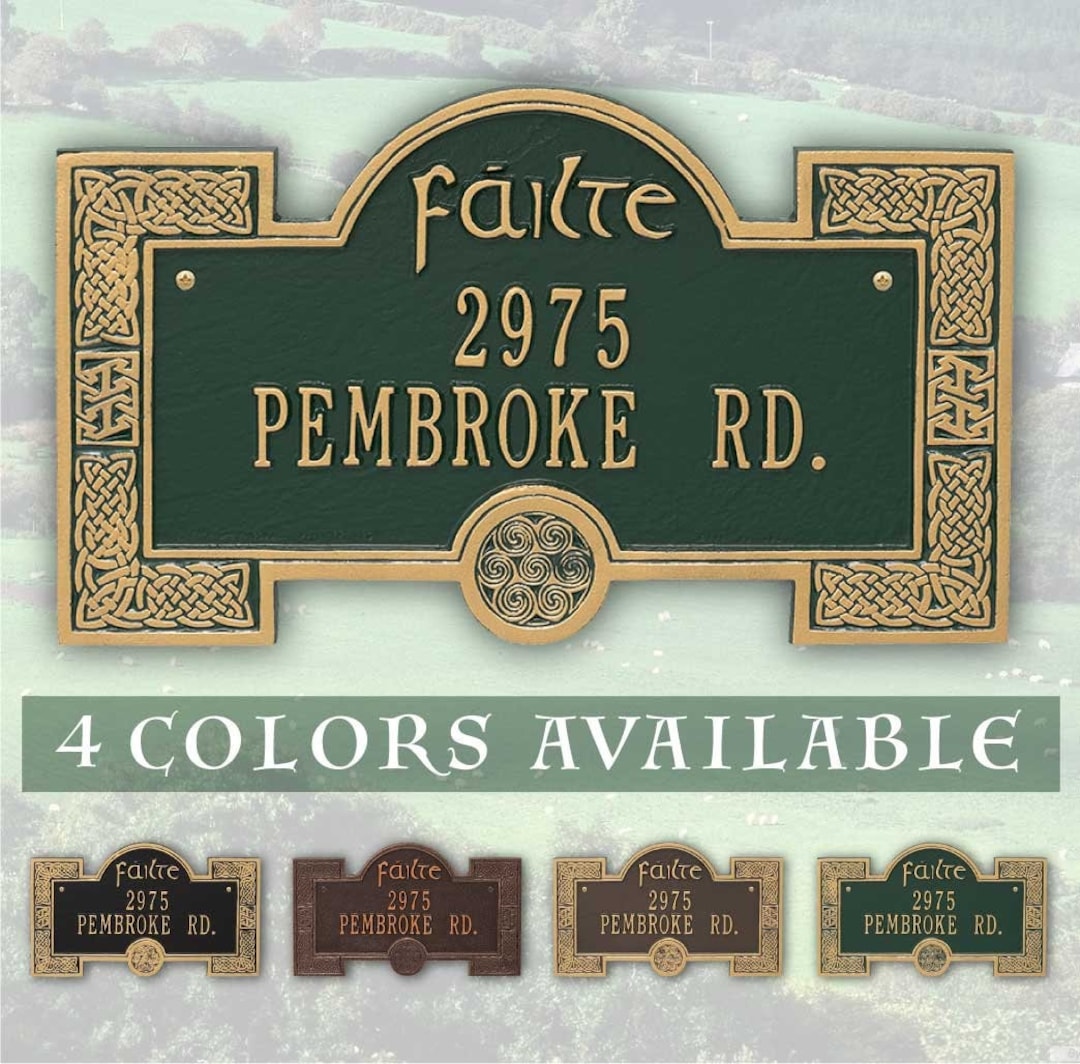Failte Irish Address Plaque. Display Your Address and Street Name ...