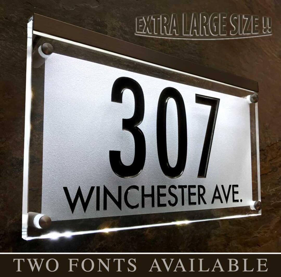 EXTRA LARGE Illuminated Crystal Address Plaque! the Personalized ...