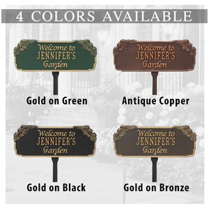 Personalized Cast Metal Yard Plaque - the Garden Welcome Lawn Sign ...