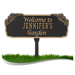 Personalized Cast Metal Yard Plaque - the Garden Welcome Lawn Sign ...
