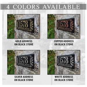 THE VINEYARD Stone Address Plaque With Engraved Numbers. Address Sign ...
