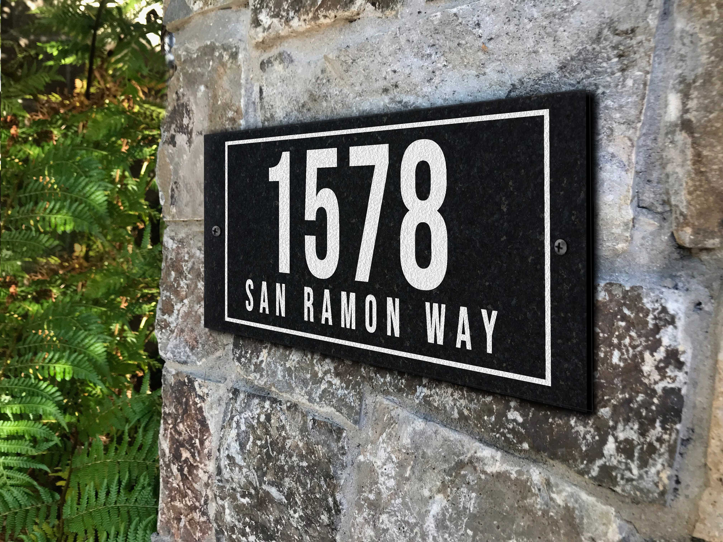 Wall Hangings Signs THE WESTWOOD SQUARE Stone Address Plaque With ...