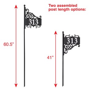 Black and White Post Address Sign, With 4" Reflective Numbers - Etsy