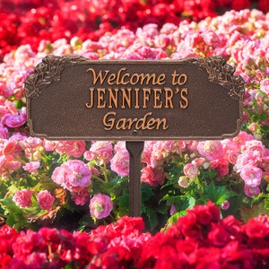 Personalized Cast Metal Yard Plaque - the Garden Welcome Lawn Sign ...