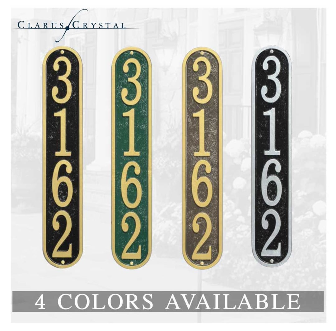 Personalized Vertical Metal Address Plaques. Four Colors Available ...