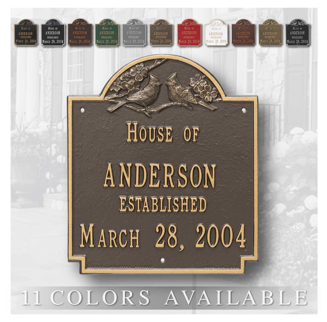 Personalized Cast Metal Plaque - Cardinal Wedding Wall Plaque - Etsy