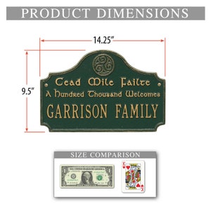 The Cead Mile Failte Plaque Featuring the Gaelic Phrase With ...