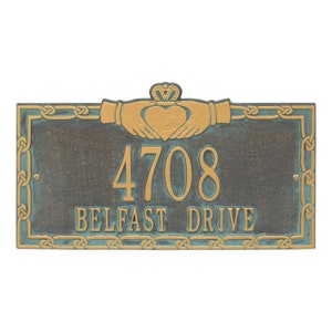 Claddagh Address Irish Address Plaque. Display Your Address and Street ...