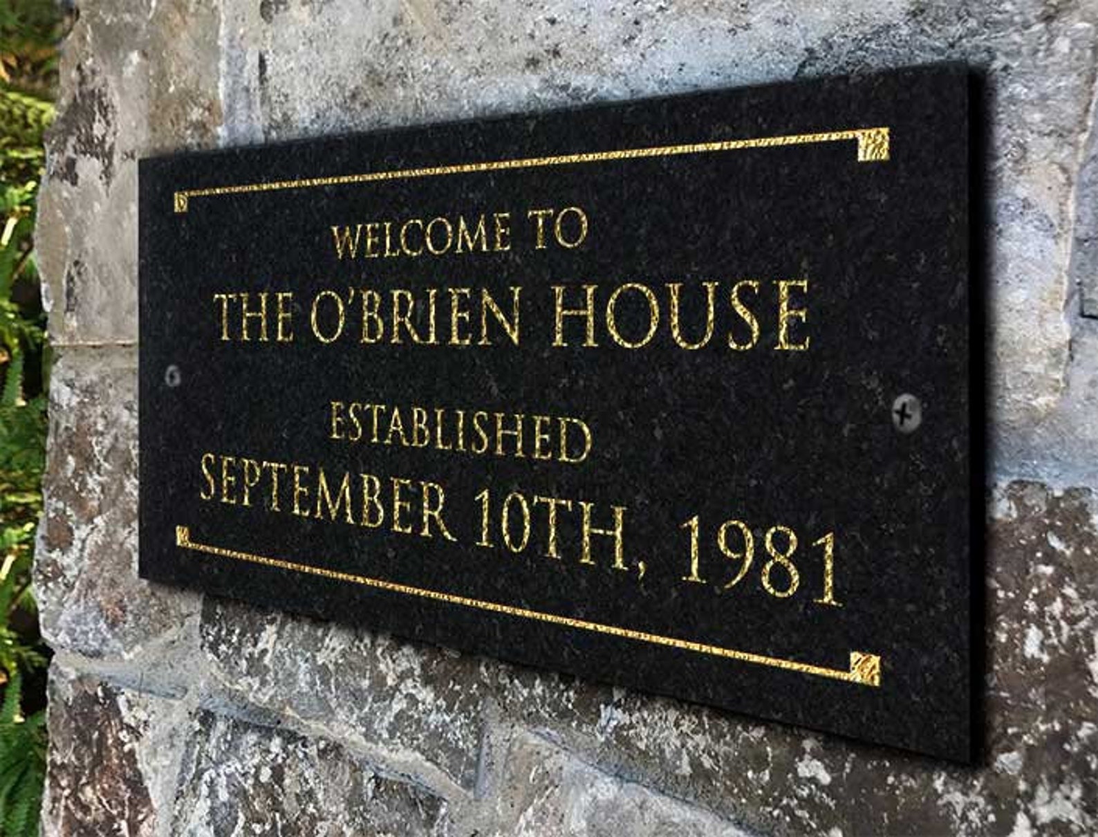 Stone Dedication Plaque With Engraved Text. Commemoration Sign Made ...