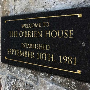 Stone Dedication Plaque With Engraved Text. Commemoration Sign Made ...