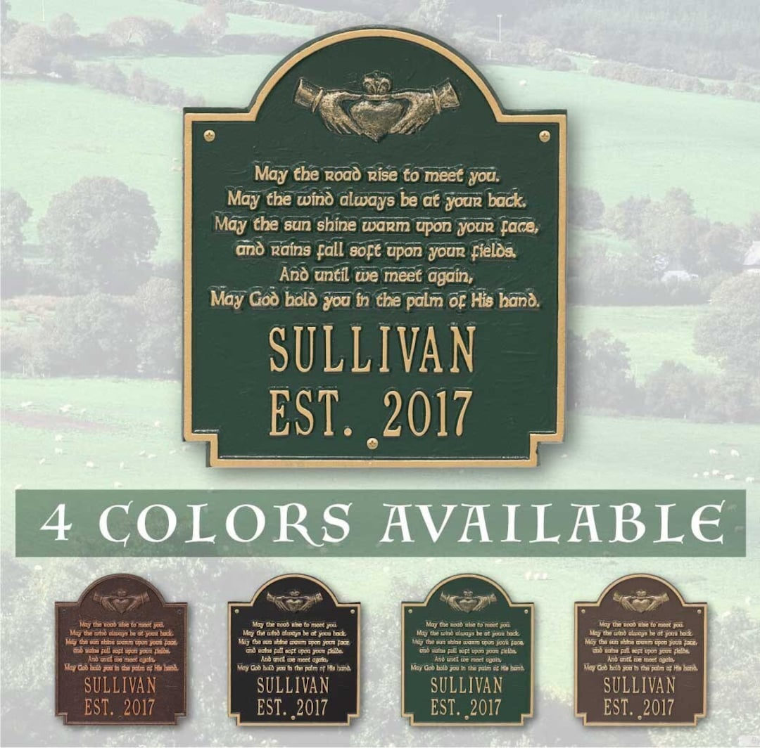 Personalized Irish Claddagh Poem Plaque, With Family Name and Est Date ...