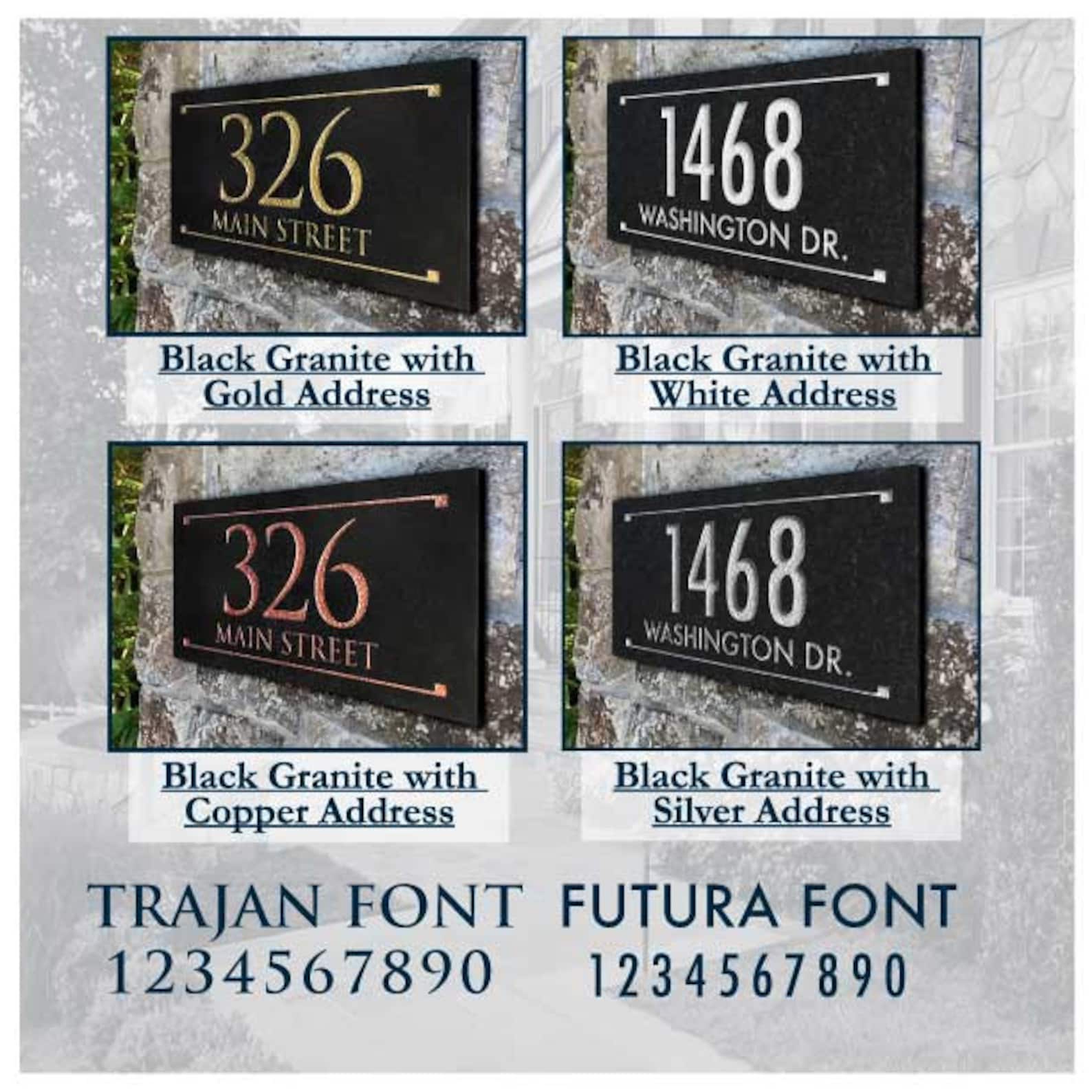 Stone Address Plaque With Engraved Numbers. Address Sign Made - Etsy ...