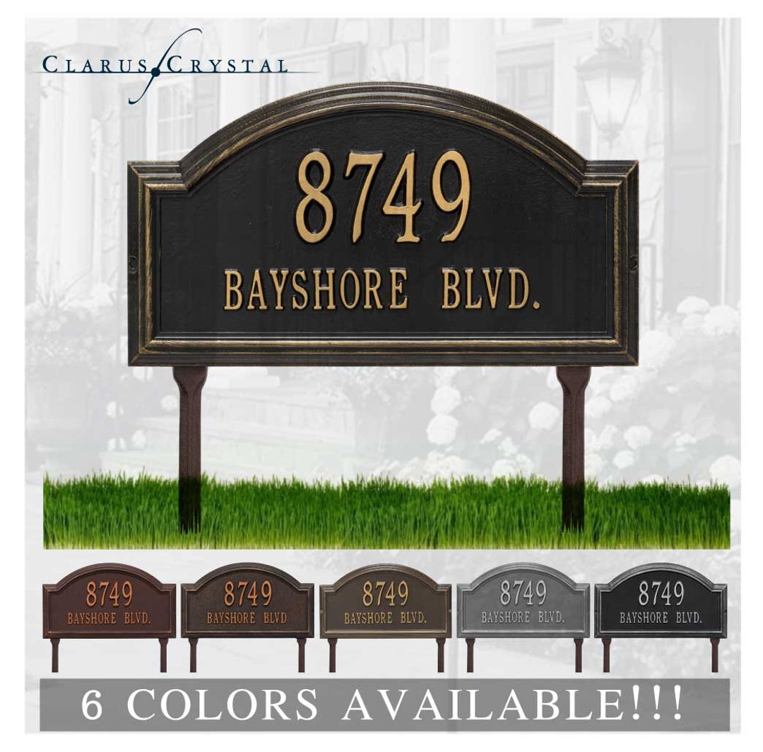 Personalized Metal Address Sign With Lawn Stakes - Etsy