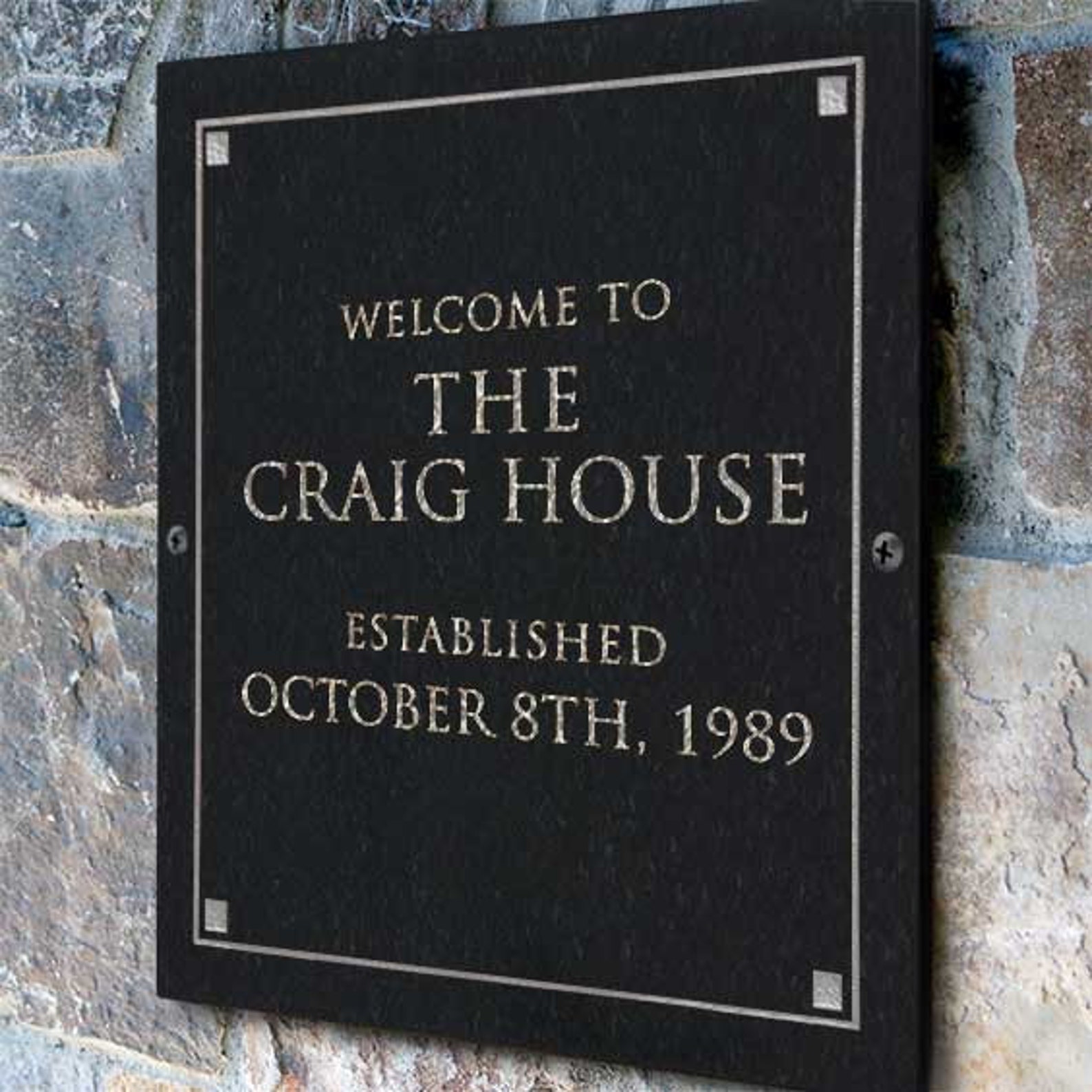 Stone Dedication Plaque With Engraved Text. Commemoration Sign Made ...