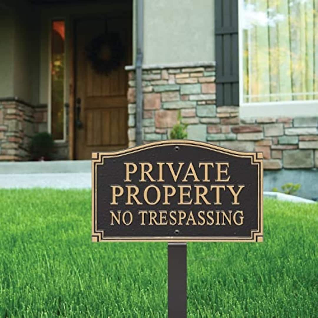 Private Property Sign No Trespassing Yard Plaque With Stake - Etsy