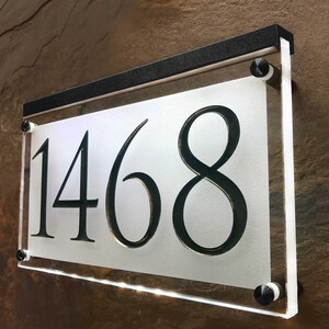 EXTRA LARGE Illuminated Crystal Address Plaque! the Personalized ...