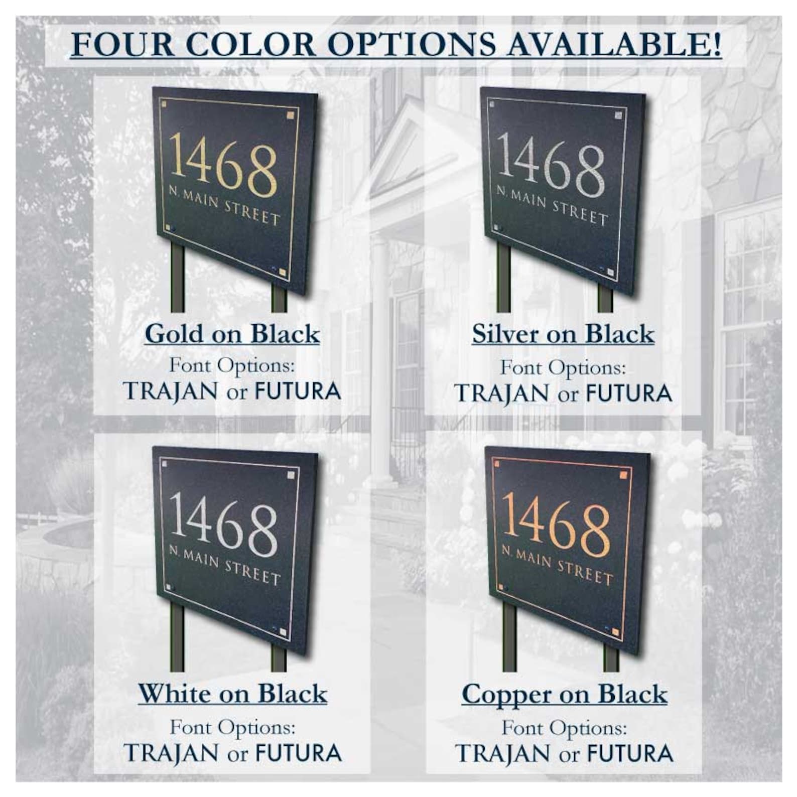 LAWN MOUNTED Stone Address Plaque With Engraved Numbers. - Etsy