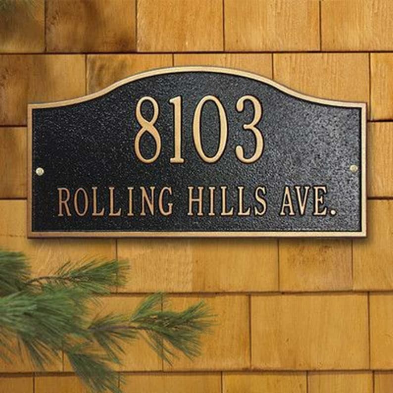 Metal Address Plaque. Personalized Cast the Rolling Arch - Etsy