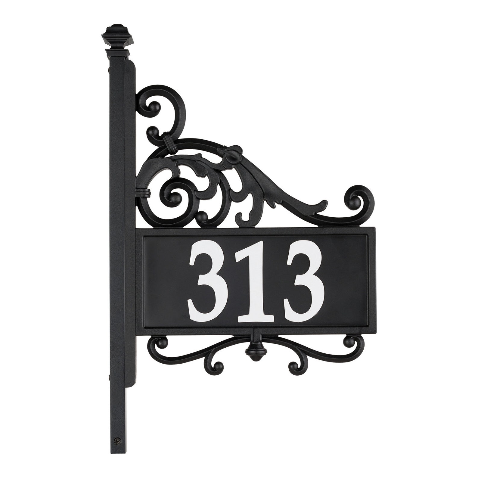Black and White Post Address Sign With 4 Reflective - Etsy