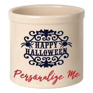 Personalized Ceramic Halloween Jar/crock Pot. Candy Holder & Decorative ...