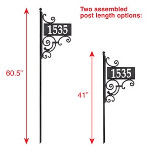 Black and White Post Address Sign, With 4" Reflective Numbers - Etsy