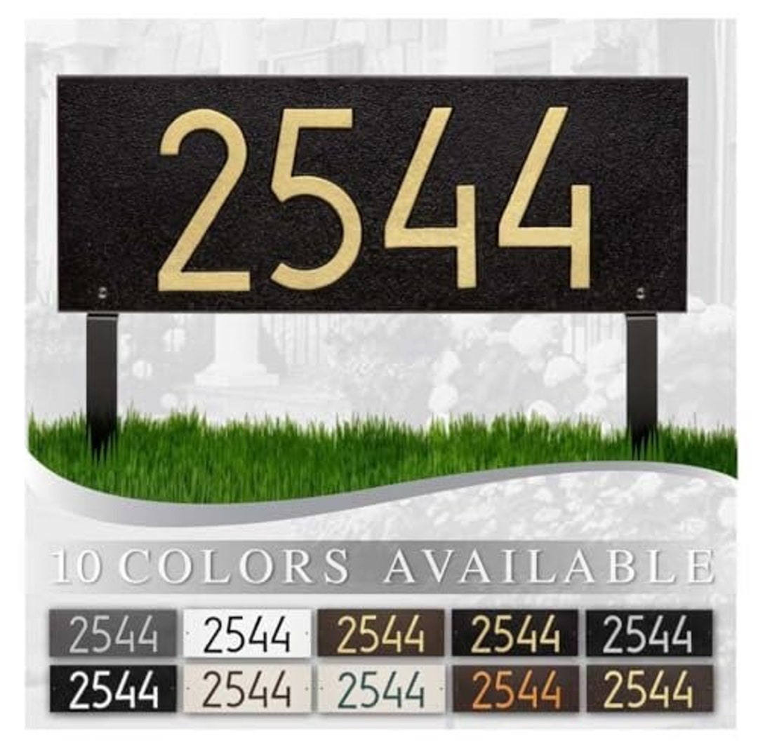 Personalized Cast Metal Lawn Mounted Address Sign - the Mid-century ...