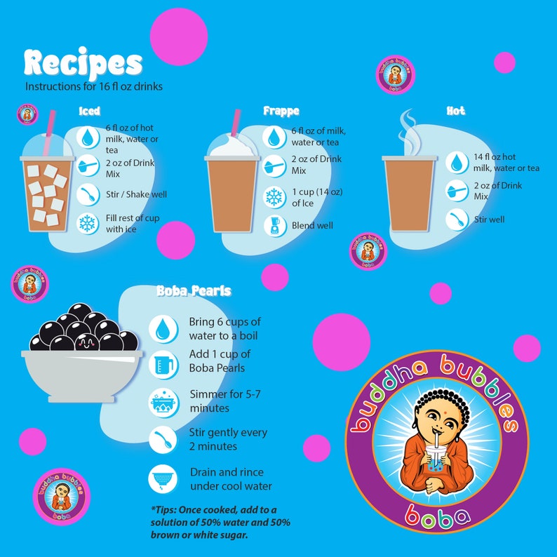 Premium Rainbow Quick Cook Boba / Bubble Tea Pearls by Buddha Bubbles ...