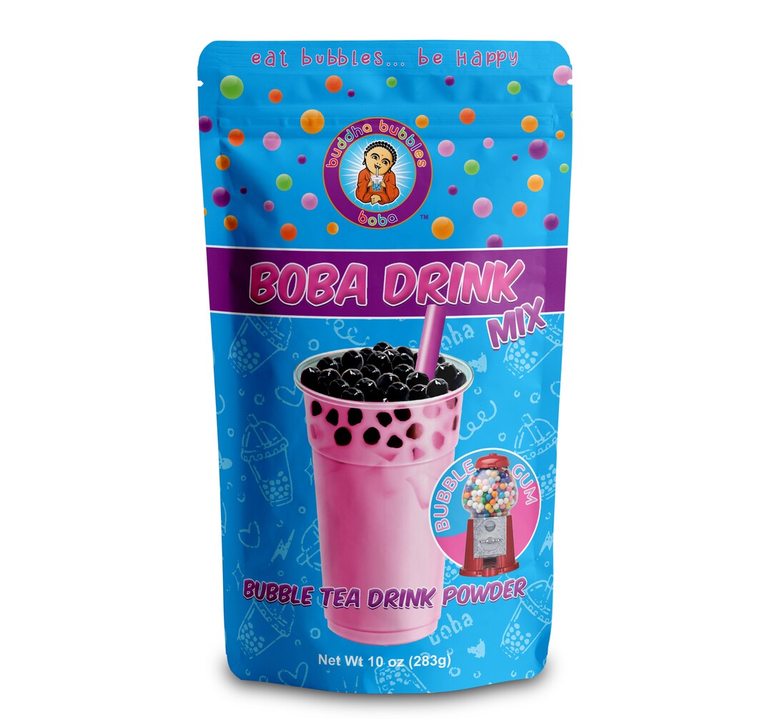 BUBBLE GUM Boba / Bubble Tea Drink Mix Powder by Buddha Bubbles Boba - Etsy