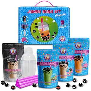 The NEW Jumbo Bubble Tea Kit Gift Box CLASSIC FLAVORS By: Buddha ...