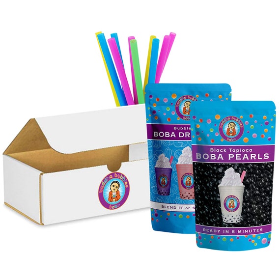 10 Drinks Spiced Chai Boba Tea Kit: Tea Powder Bubbles & Fat - Etsy