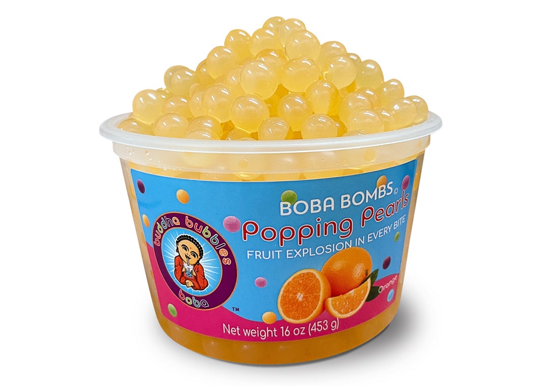 ORANGE BOBA BOMBS Popping / Bursting Boba Pearls / Dessert Topping by ...