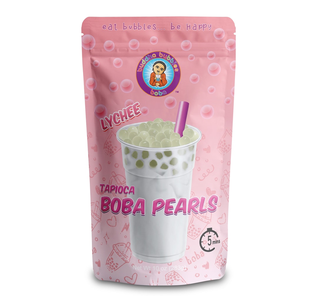 Premium LYCHEE BOBA Quick Cook 5 Minute Real Tapioca Boba Pearls by ...