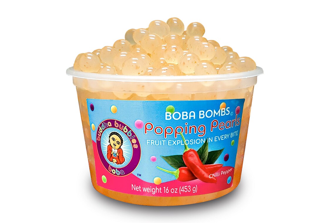 CHILI PEPPER Boba Bombs / Popping / Bursting Boba Pearls / Dessert Topping by Buddha Bubbles ...