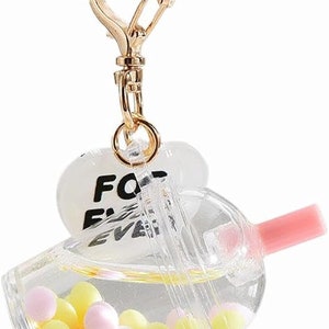 5 Piece Bundle Boba / Bubble Tea Mason Jar Mug Kawaii Keychains ...