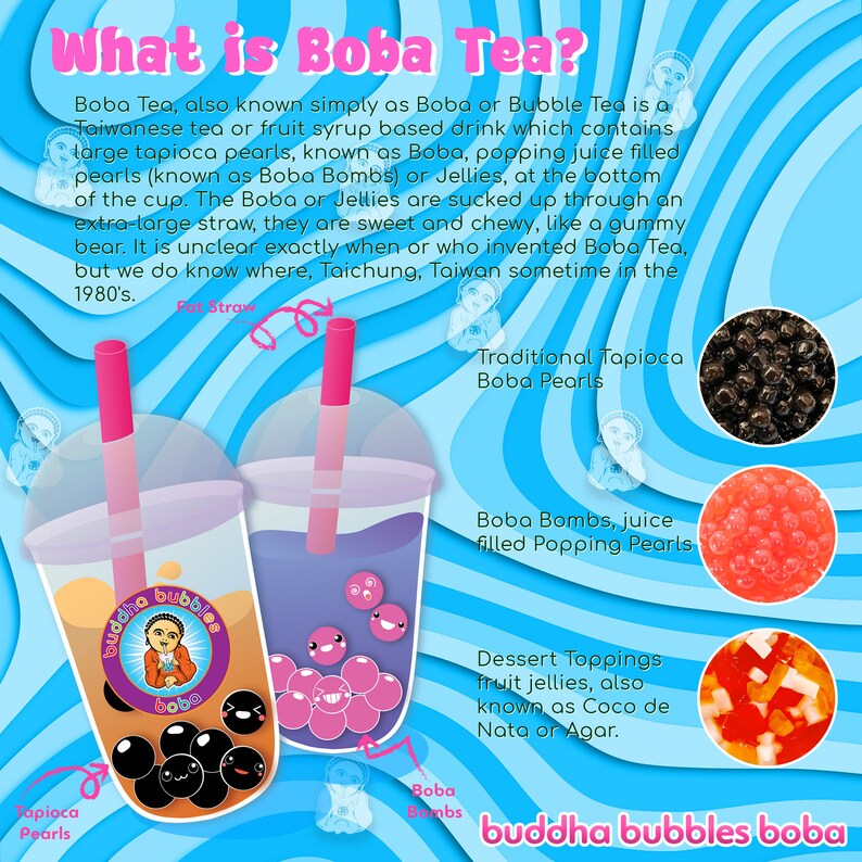The NEW Jumbo Bubble Tea Kit Gift Box CLASSIC FLAVORS By: Buddha ...